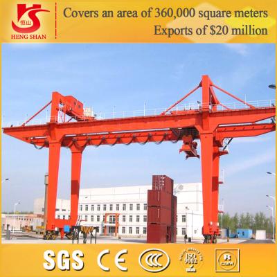 China Automatic Electro Hydraulic Container Spreader type Double Girder Rail Mounted Container Gantry Crane for sale