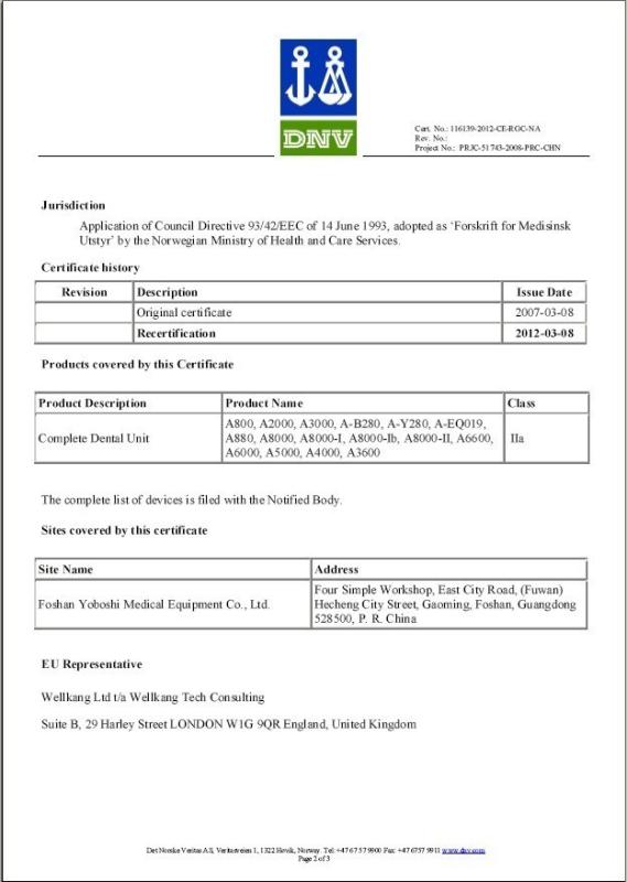 CE - Foshan YaYou Medical Equipment Co,.Ltd.