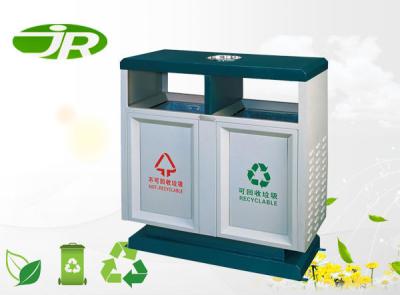 China El cubo de la basura al aire libre de acero galvanizó 80 * 35 * 90 cm respetuosos del medio ambiente para el parque en venta