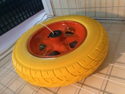 China Black Yellow Orange Solid PU Foam Wheels For Barrow for sale