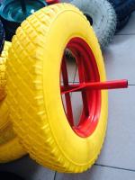 China 350-500mm Polyurethane Foam Wheels With Diamond Large Block Chevron Pattern for sale