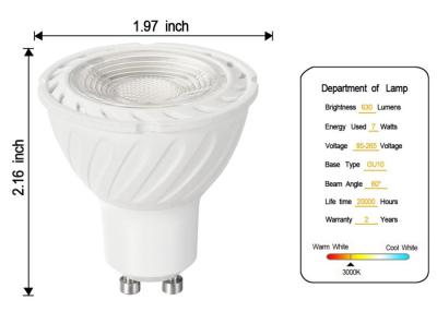 China branco frio morno do bulbo do projetor do diodo emissor de luz da ESPIGA de 7W Dimmable GU10 MR16 à venda