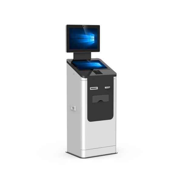 China Hotel Check In Kiosk With Key Card Dispenser And Passport Scanner supplier