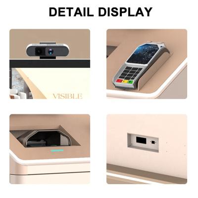 China Hotel Airport Self Service Kiosk With Touch Screen POS Cash Payment Receipt Printer Camera Passport Scanner for sale