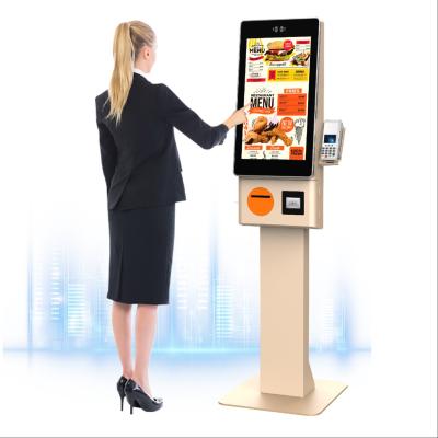 China Fast Food & Restaurant Selbstbestellkiosk 23.8 Zoll Touch Display 80mm Thermaldrucker QR-Scanner zu verkaufen