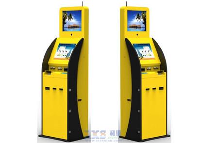 Quality Dual Touch Screen Information Kiosk Ticket Vending With Vertical Ad Display for sale