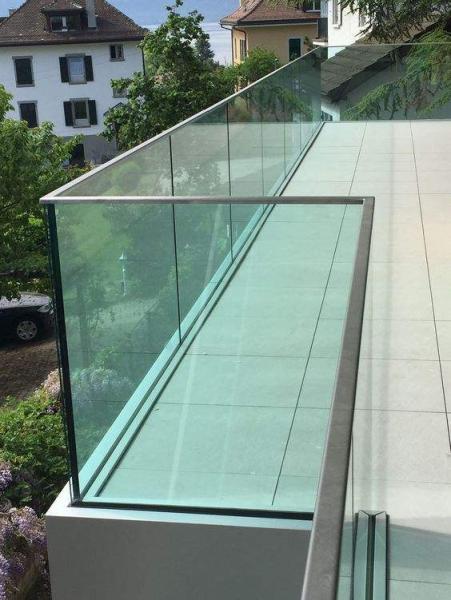 Quality Custom Frameless Aluminum U-Channel Glass Railing for Balconies & Stairs, Factory Direct Price for sale