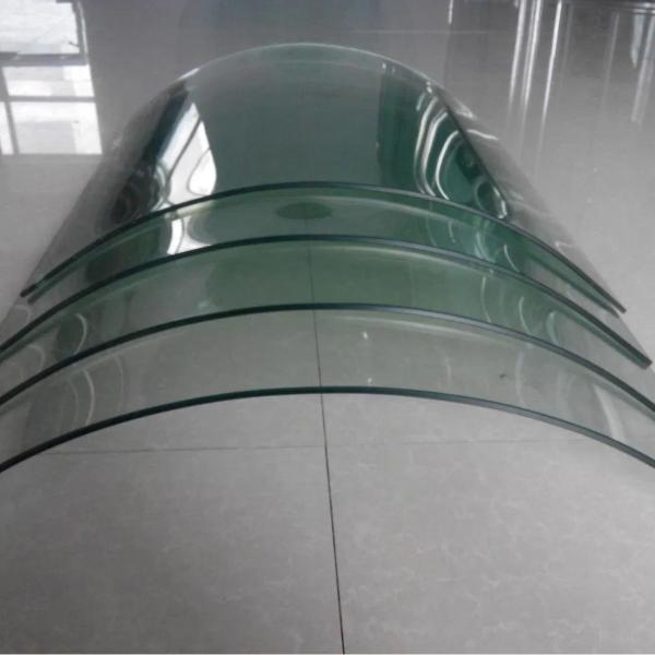 Quality Custom Curved Insulated Tempered Glass Stair Railing | Double Curved Handrail for Safety for sale