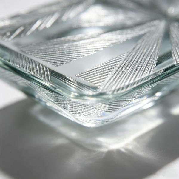 Quality 2. Champagne Rhombus Faceted Wheel Carved Glass for Partition Wall

> for sale