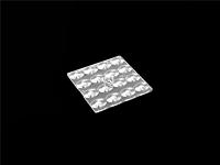 China TYPE 3 Angle LED Optics Lens 49.6mm × 49.6mm PC Material with 90°C Temperature Rating for sale