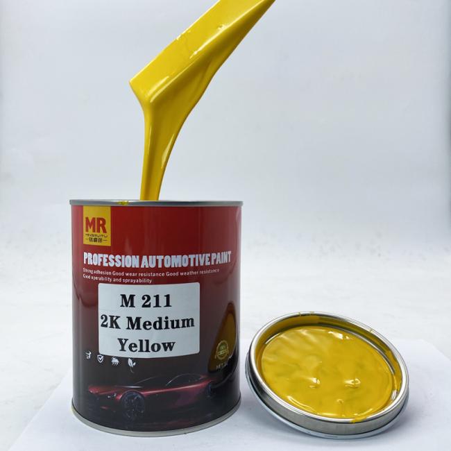 High Quality Car Paint 2K Medium Yellow Car Spray Paint 3