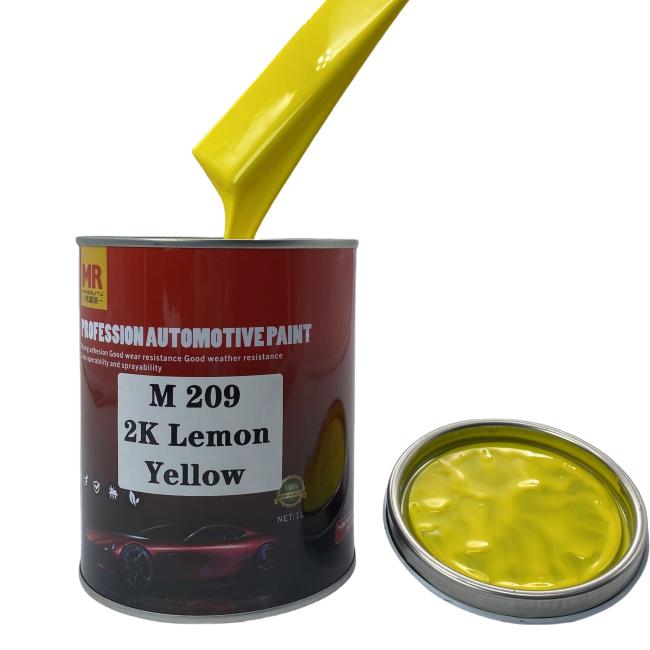 China Car Paints Trade 2K Lemon Yellow Color Spray Paint 3