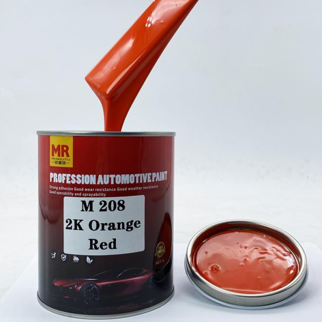Wholesale 2K Paint for Metal Strong Weather Resistance Tangerine Red 2K Color Refinish Car Paint 3