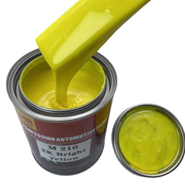 Quality M210 Bright Yellow Automotive Paint 2K Acrylic Paint Weather Resistant for sale