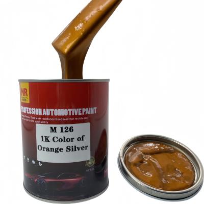 China M126 1K Orange Silver Spray Paint For Car Metallic Silver Auto Paint High Coverage for sale