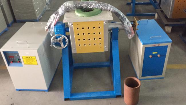 Electric Motor Tilting Induction Oven 110kw Medium Frequency Induction Melting 150kg Copper Brass