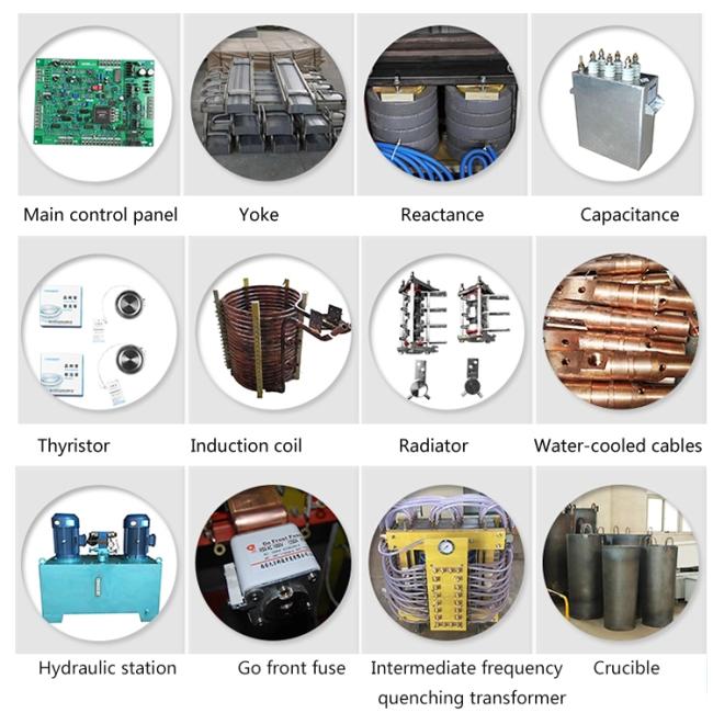 1t Iron Scrap Copper Cast Iron Steel Melting Coreless Electromagnetic Induction Furnace