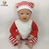 China custom red stripe baby doll suits with hat doll clothes for sale