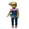 China pink T-shirt doll clothes jeans dresses with artificial flower corsage for little girl dolls for sale