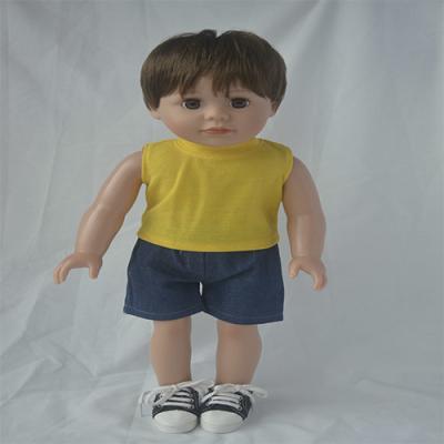 China Frida Yellow T-shirt for 18 inch vinyl doll clothes for sale