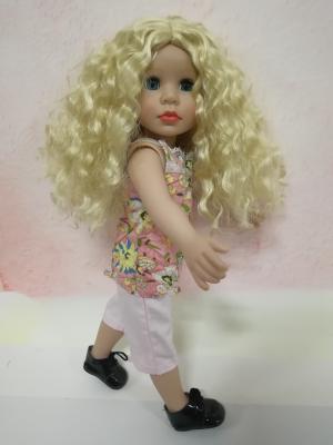 China Factory Custom Lovely Vinyl Young Girl Golden Hair 18inch American Girl Doll for sale