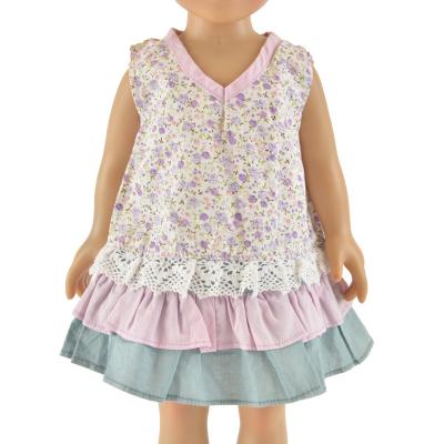 China hot selling purple 18 inch flower doll dress little girl doll clothes for sale