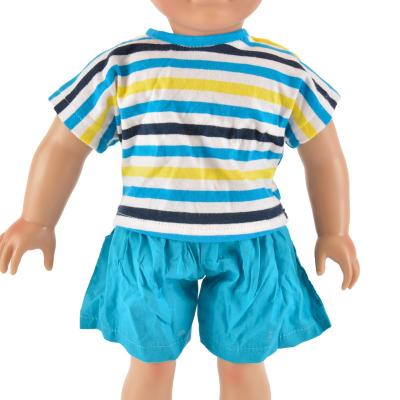 China Summer stripe style 2 pcs kids dress for 18 inch american girl doll clothes for sale