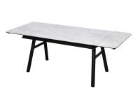 China 1400mm Length Ceramic Top Extendable Dining Table With Iron Base for sale