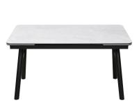 China 1400mm Length Ceramic Top Extendable Dining Table With Iron Base for sale