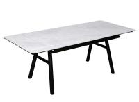 China 1400mm Length Ceramic Top Extendable Dining Table With Iron Base for sale