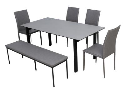 Κίνα 1650*850mm Κεραμικό Τελειωμένο Τραπεζικό Τραπέζι Με Σταθερό Τύπο Μαύρο Οβάλ Μεταλλικό Πόδι προς πώληση