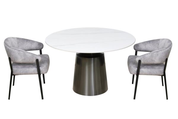 Quality Fire Resistant Modern Round Dining Table Easy Cleaning With Customizable Size for sale