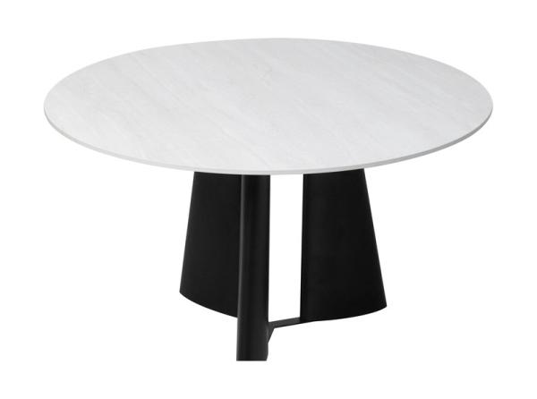 Quality Ceramic Top Fixed Type Modern Round Dining Table Easy Cleaning With Metal Base for sale