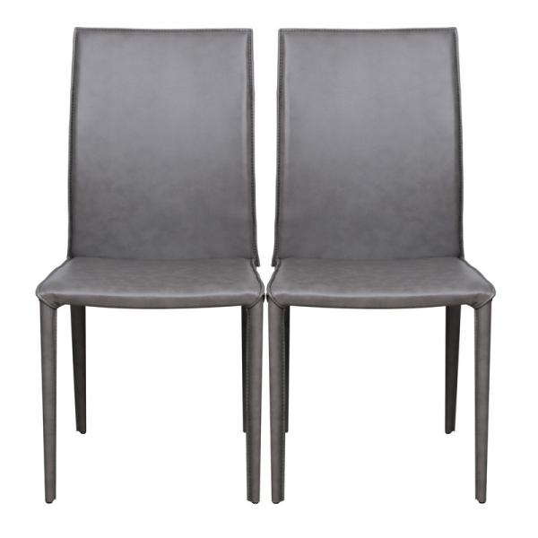 Quality High Stability Stylish Leather Dining Chairs Impact Resistant With Iron Legs for sale