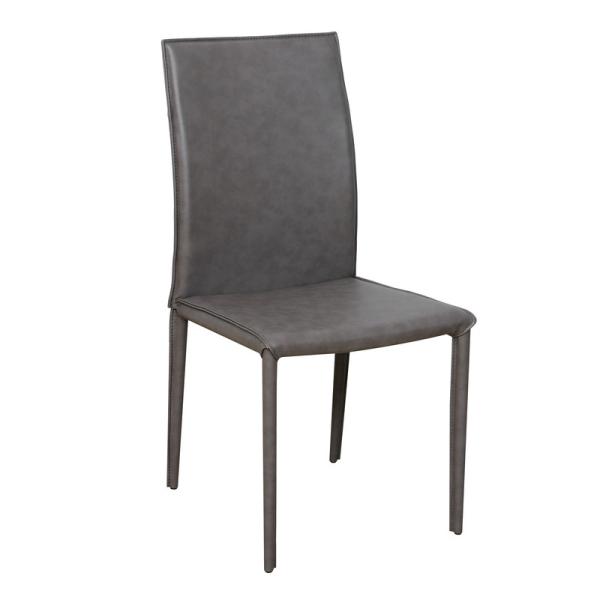 Quality High Stability Stylish Leather Dining Chairs Impact Resistant With Iron Legs for sale