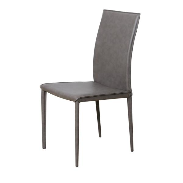 Quality High Stability Stylish Leather Dining Chairs Impact Resistant With Iron Legs for sale