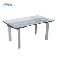 China 900mm Width Rectangular Extendable Glass Top Table Easy To Maintain for sale