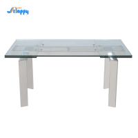 China 900mm Width Rectangular Extendable Glass Top Table Easy To Maintain for sale