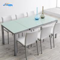 China Rectangular Type Extendable Dining Table 140cm Length With Iron Legs for sale