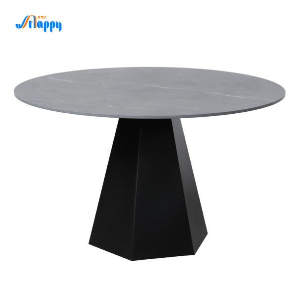 Quality 1200mm Diameter Modern Round Dining Table With Fixed Type And Iron Base for sale