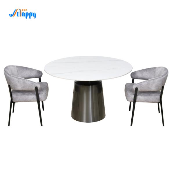 Quality Metal Frame Round Kitchen Table Fire Resistant With Contemporary Type for sale