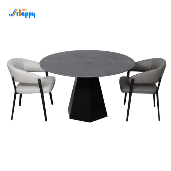 Quality Corrosion Resistance Black Round Dining Table With Contemporary Type DT-1022 for sale