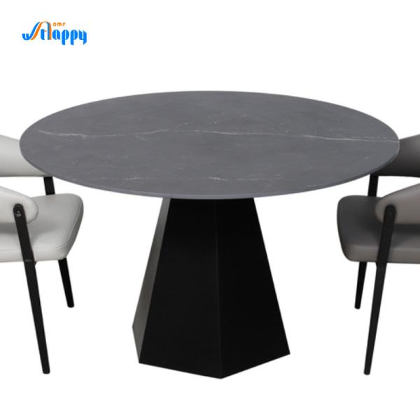 Quality Corrosion Resistance Black Round Dining Table With Contemporary Type DT-1022 for sale