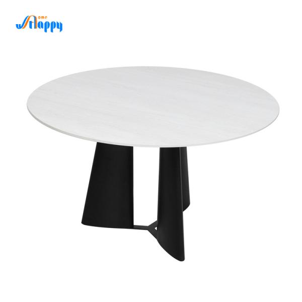 Quality Diameter 1200mm Modern Round Dining Table Contemporary Design With Iron Base DT for sale