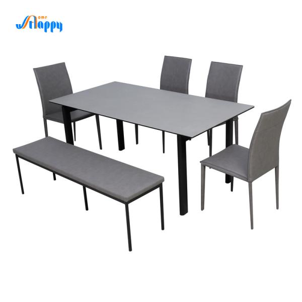 Quality 1800*850mm Modern Fixed Top Dining Table With Metal Base DT-996-165 for sale