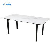 Quality 1800*850mm Knock-Down Fixed Top Dining Table With Ceramic Top DT-996-180 for sale