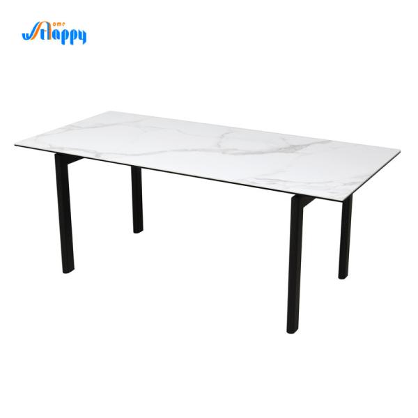 Quality 1800*850mm Knock-Down Fixed Top Dining Table With Ceramic Top DT-996-180 for sale