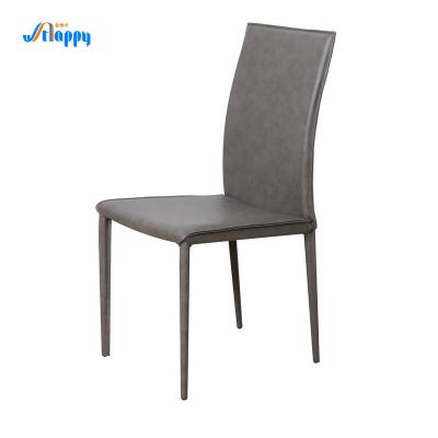 China Cadeiras de jantar de couro cinza PU duráveis com armação de ferro Dc-7511 for sale