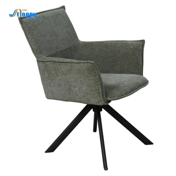 Quality Mid Century Leather Swivel Dining Chair Heat Resistant With Metal Base Dc-7532 for sale