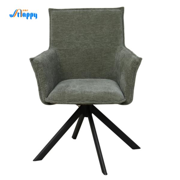 Quality Mid Century Leather Swivel Dining Chair Heat Resistant With Metal Base Dc-7532 for sale